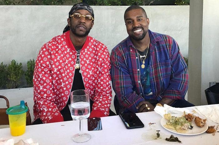 Kanye West & 2 Chainz All Smiles at Family Dinner